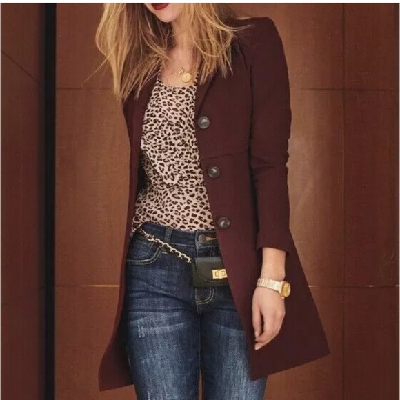 CAbi | Jackets & Coats | Cabi 3545 Fall Boss Long Jacket In Currant ...
